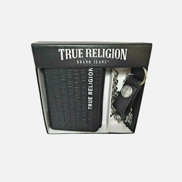 True Religion | Accessories | True Religion Trifold Leather Wallet With ...